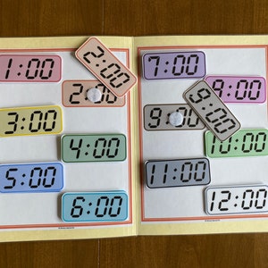 Telling Time File Folders for Special Education With Color Support (10 ...