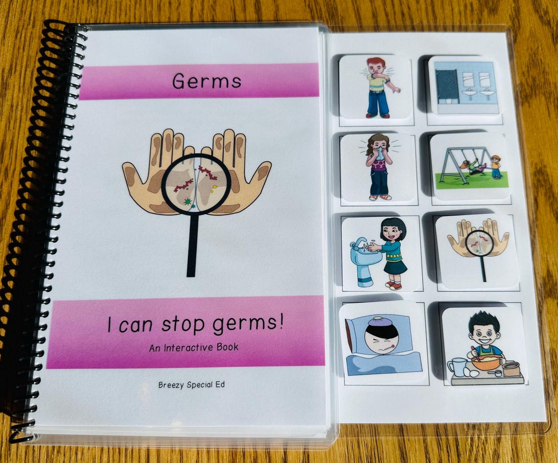 Germs and Washing Hands Interactive/adapted Books for Special Ed - Etsy