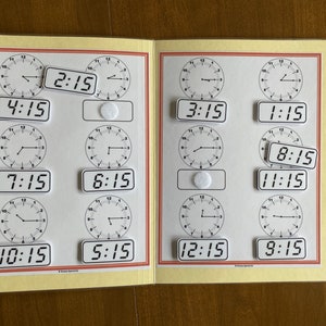 Telling Time File Folders for Special Education With Color Support (10 ...