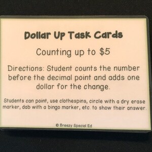 Next Dollar up - Money Math Task Cards for Special Education - Etsy