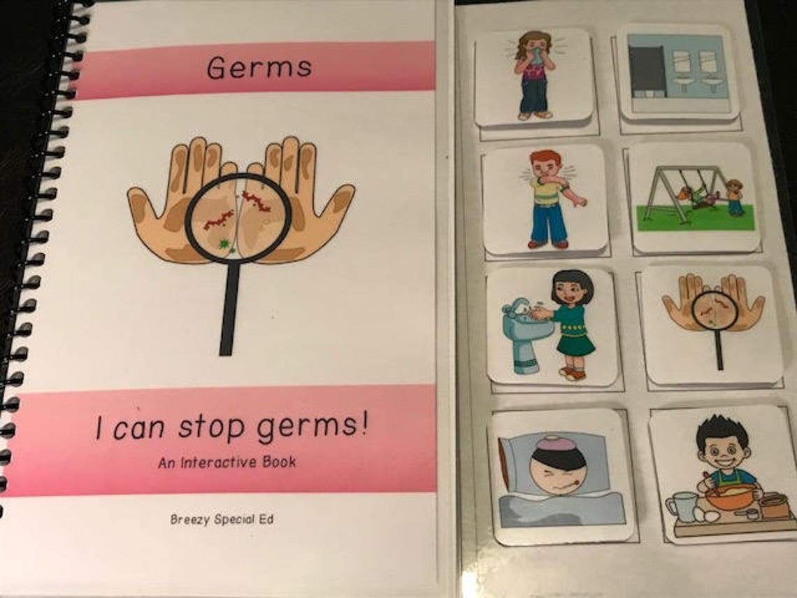 Germs and Washing Hands Interactive/adapted Books for Special | Etsy