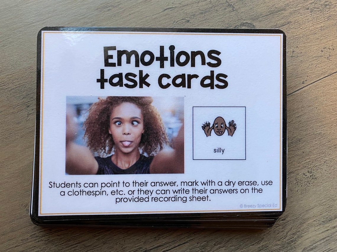 Emotions and Feelings Task Cards for Autism and Special - Etsy