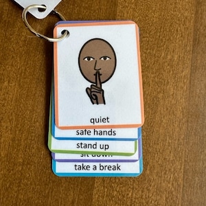 Visual Rules Keychain/lanyard for Special Education/ Personalized ...