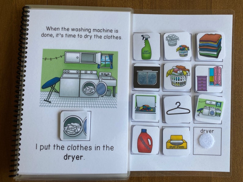 Laundry Task Analysis and Interactive Book for Special Ed With | Etsy