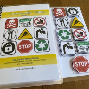Community Signs Adapted Books for Life Skill Special Education (4 Pk ...