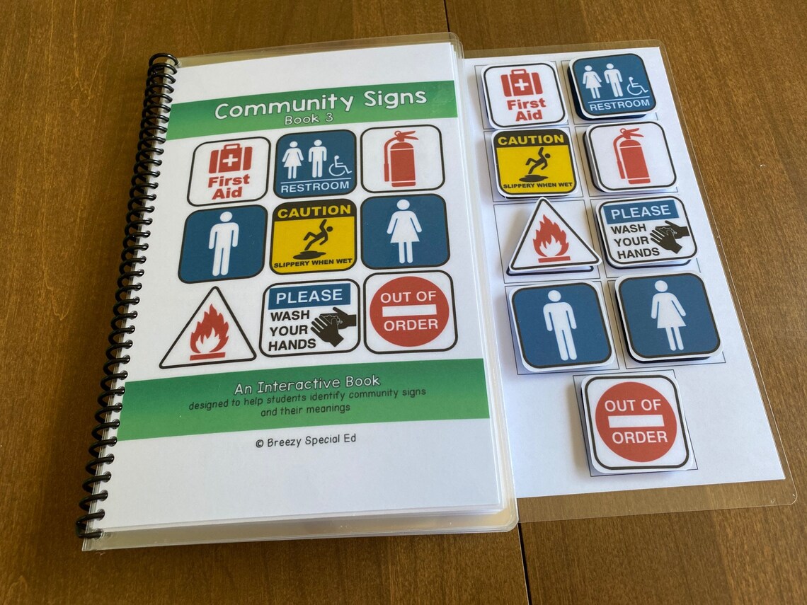 Community Signs Adapted Books for Life Skill Special Education - Etsy