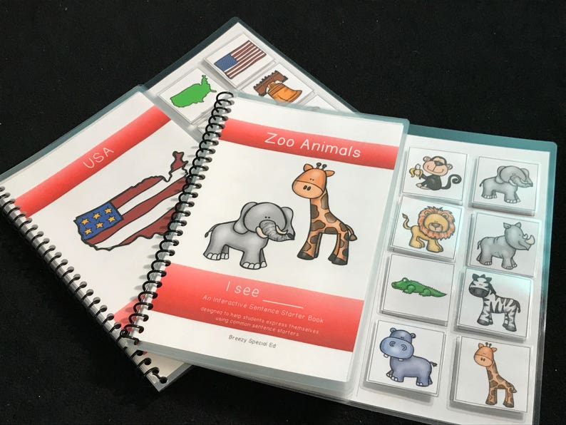 Zoo Animals and USA Sentence Starter Adapted Books I See - Etsy