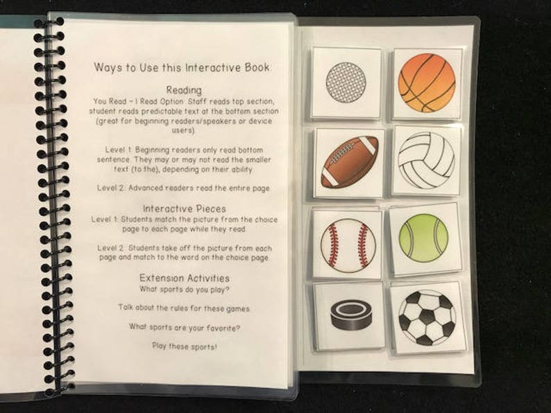 Sports and Games Sentence Starter Adapted Books I Play | Etsy