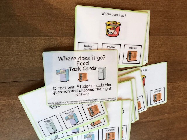 Visual Task Cards Where Do We Store Food - Etsy