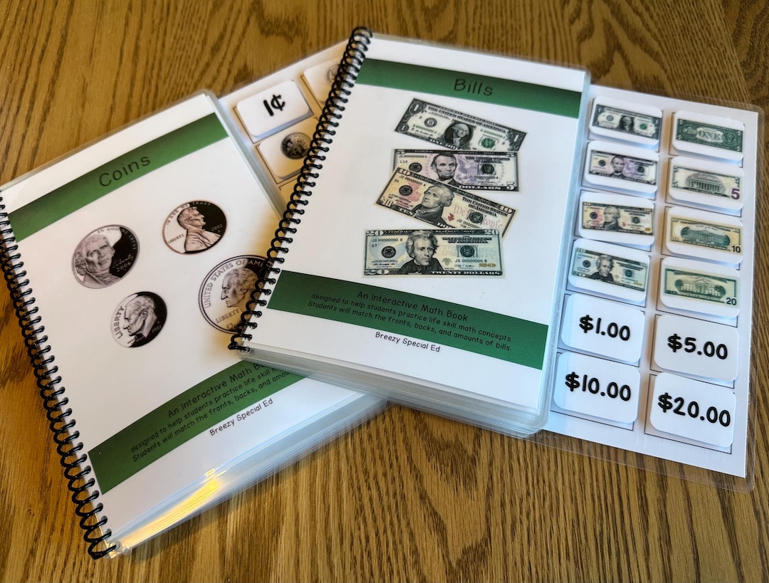 Money Bills/coins ID Adapted Books for Special Education - Etsy