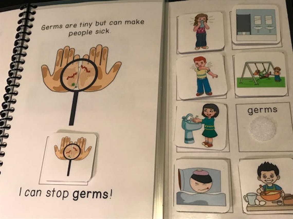 Germs and Washing Hands Interactive/adapted Books for Special Ed - Etsy