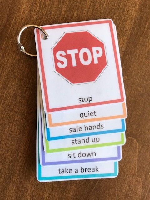 Visual Rules Keychain/lanyard for Special Education - Etsy