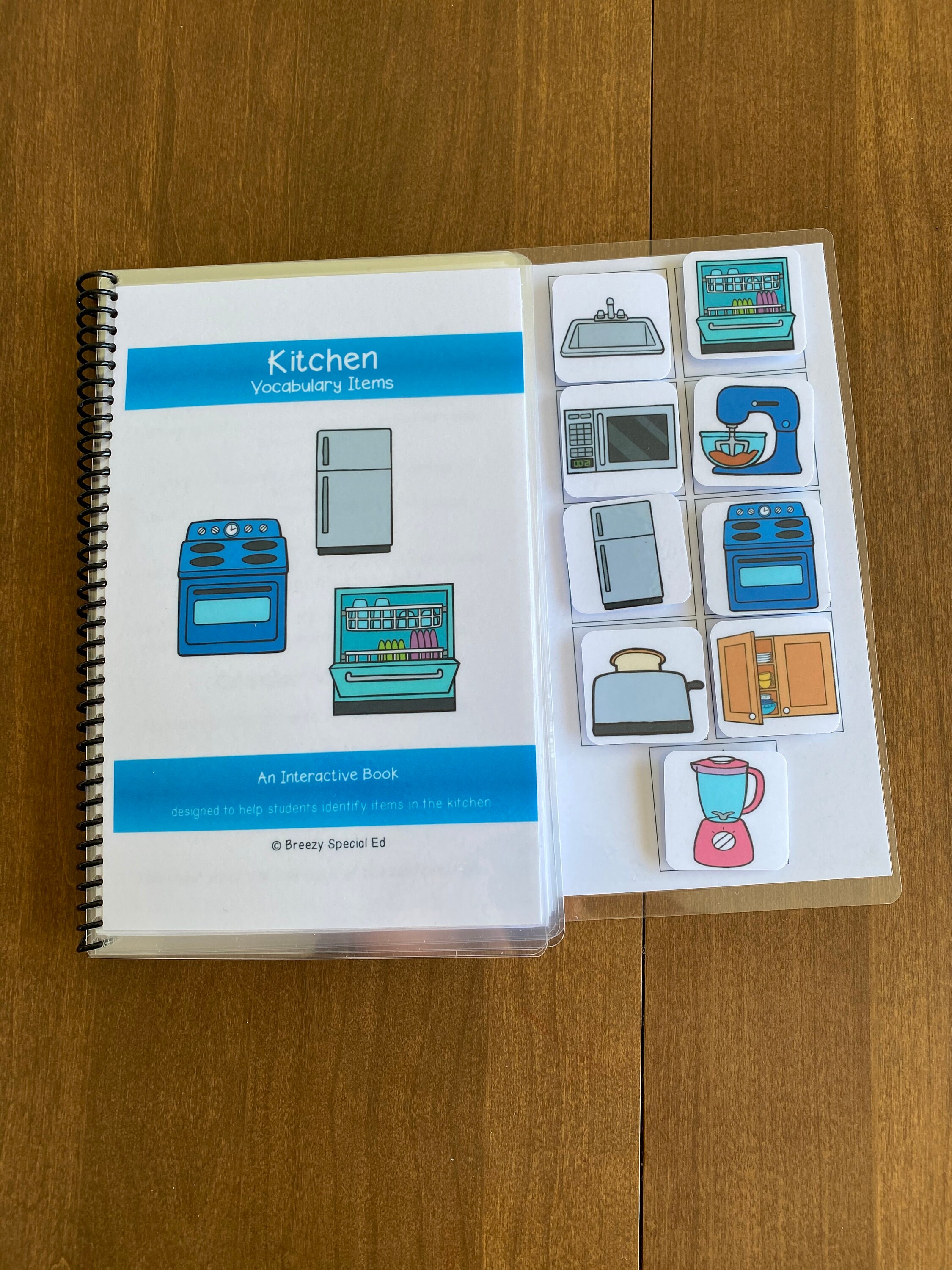 Kitchen Vocabulary Life Skills Adaptive Booklet W Task Cards (special ...