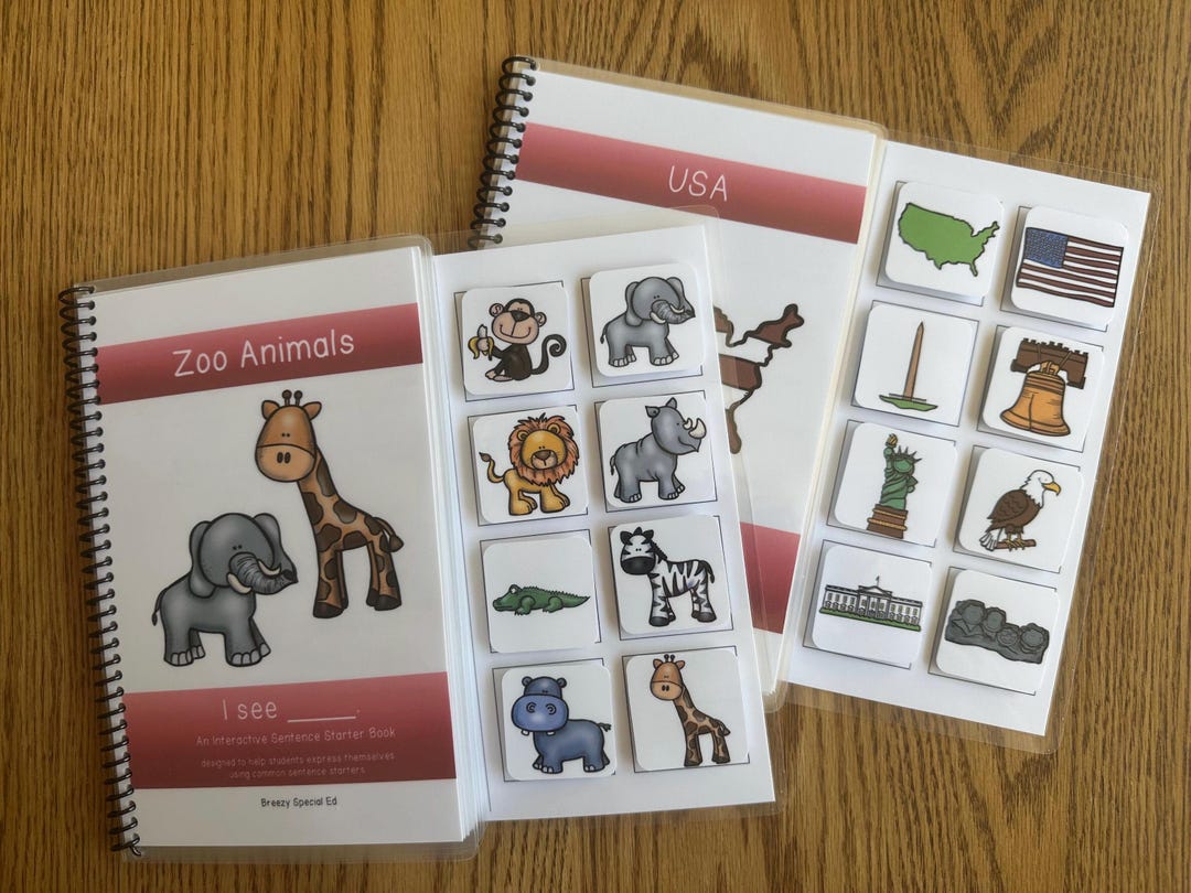 Zoo Animals and USA Sentence Starter Adapted Books (I See) - Etsy