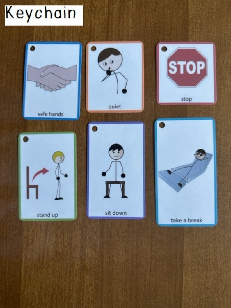 Visual Rules Keychain/lanyard for Special Education/ Personalized ...