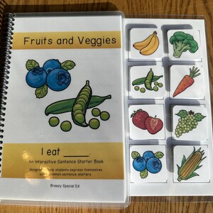 Fruits and Veggies and Food Sentence Starter Adapted Books (I Eat) - Etsy