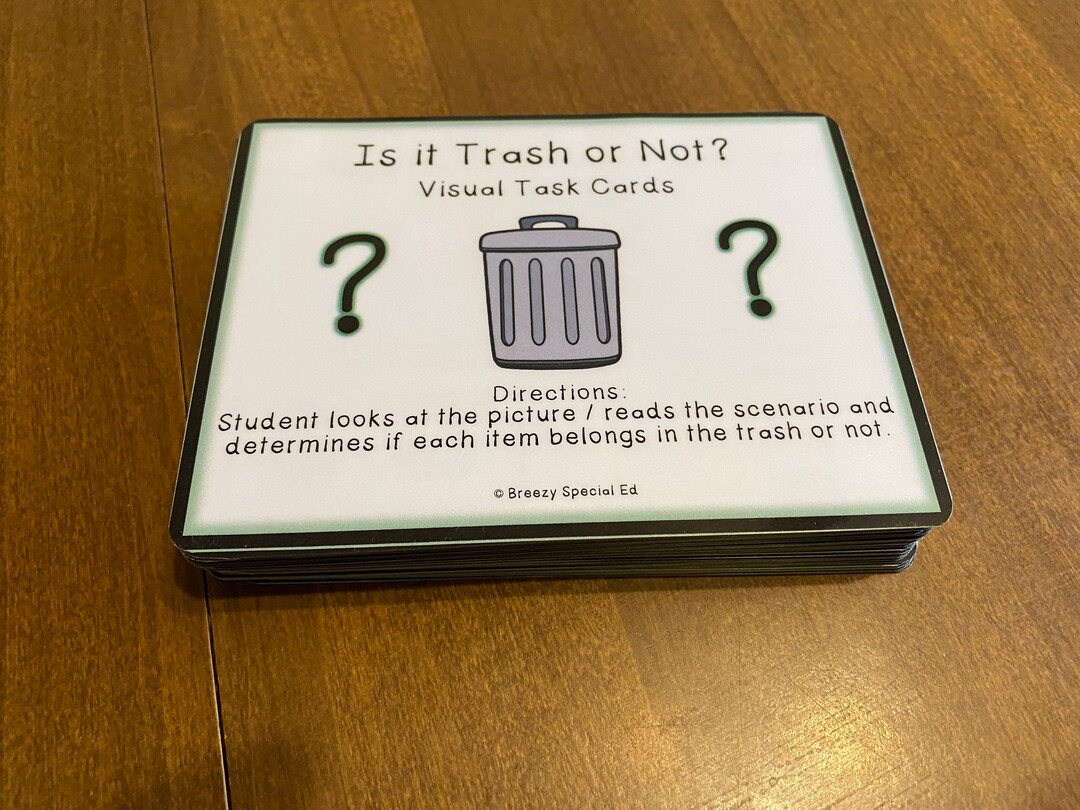 Trash or Not? Life Skill Visual Task Cards for Special Education - Etsy