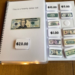 Money Bills/coins ID Adapted Books for Special Education - Etsy