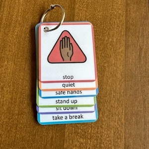 Visual Rules Keychain/lanyard for Special Education/ Personalized ...