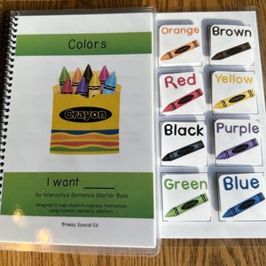 Sensory and Colors Sentence Starter Adapted Books (I Want) - Etsy