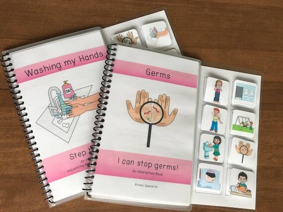 Germs and Washing Hands Interactive/adapted Books for Special | Etsy