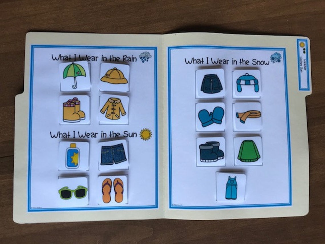 Weather Life Skills File Folders 9 Pk | Etsy
