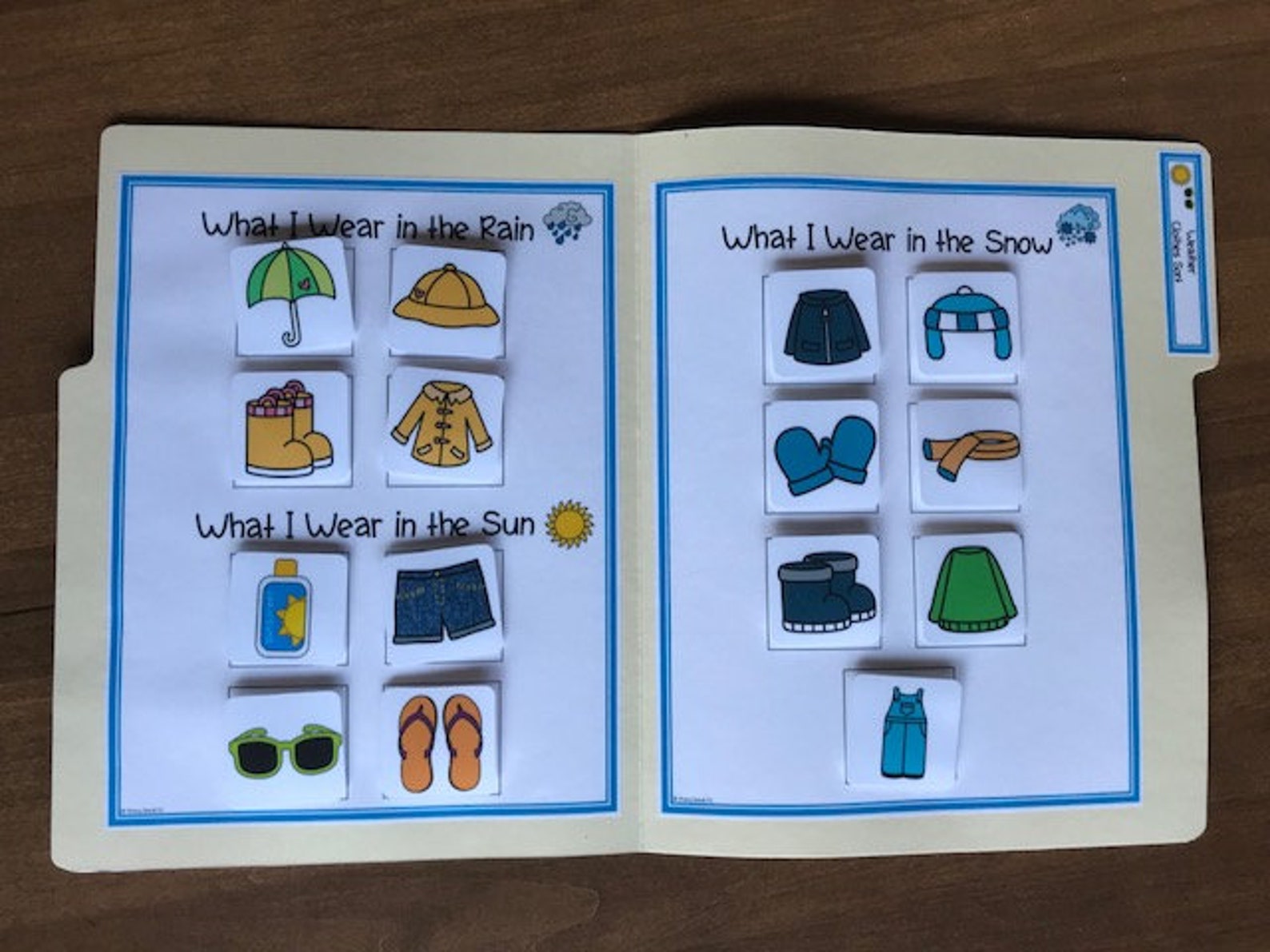Weather Life Skills File Folders 9 Pk | Etsy