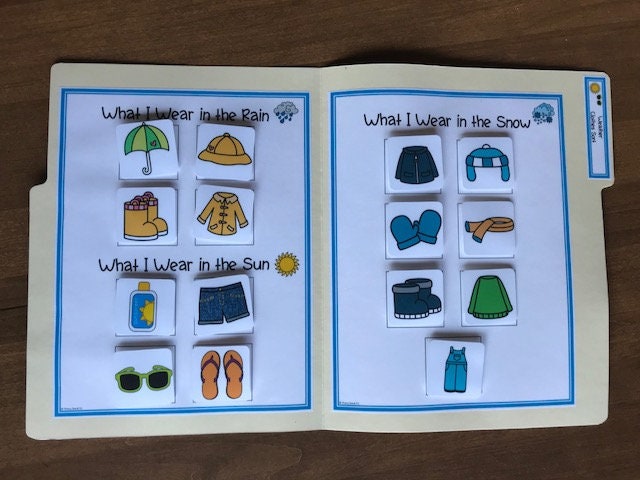 Weather Life Skills File Folders 9 Pk | Etsy