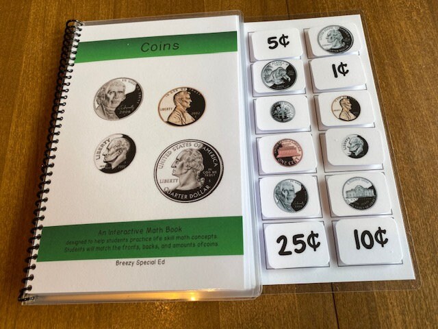 Money Bills/coins ID Adapted Books for Special Education - Etsy