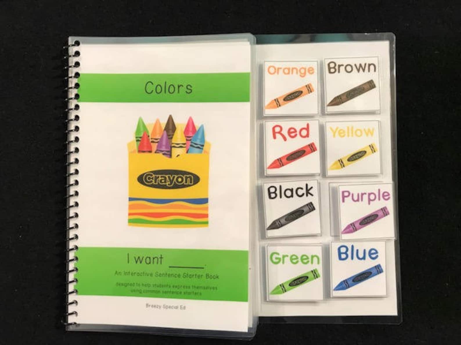 Sensory and Colors Sentence Starter Adapted Books I Want | Etsy