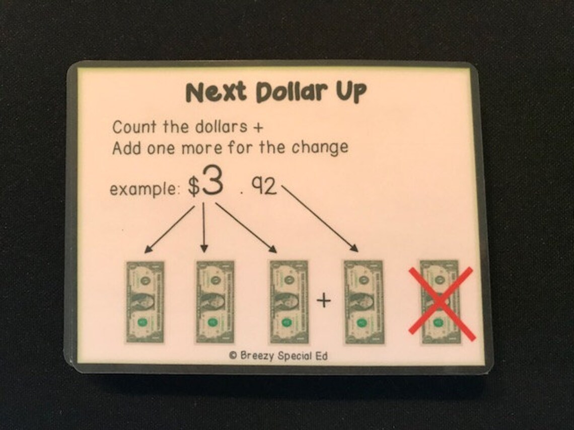 Next Dollar up Money Math Task Cards for Special Education | Etsy