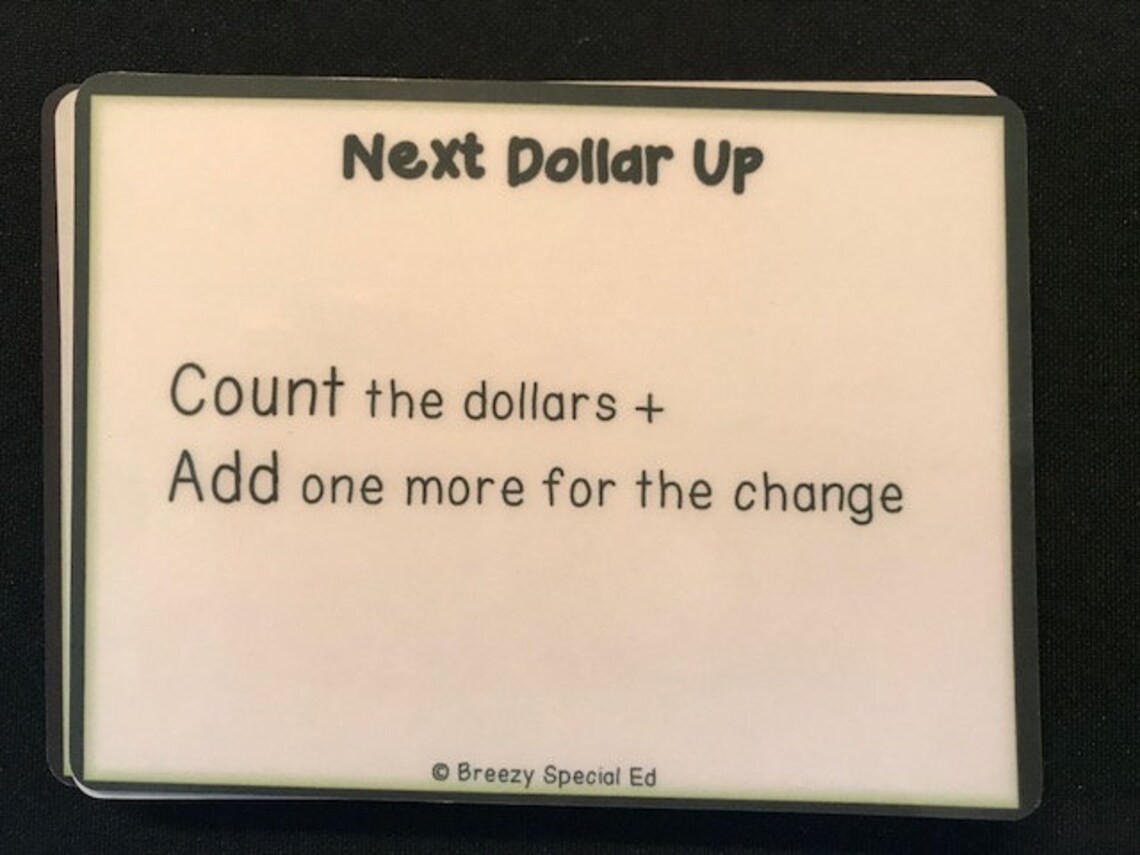 Next Dollar up Money Math Task Cards for Special Education | Etsy