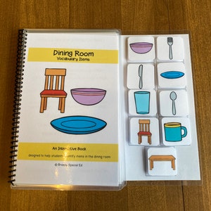 Dining Room Vocabulary Booklet and Task Cards (special Education and ...