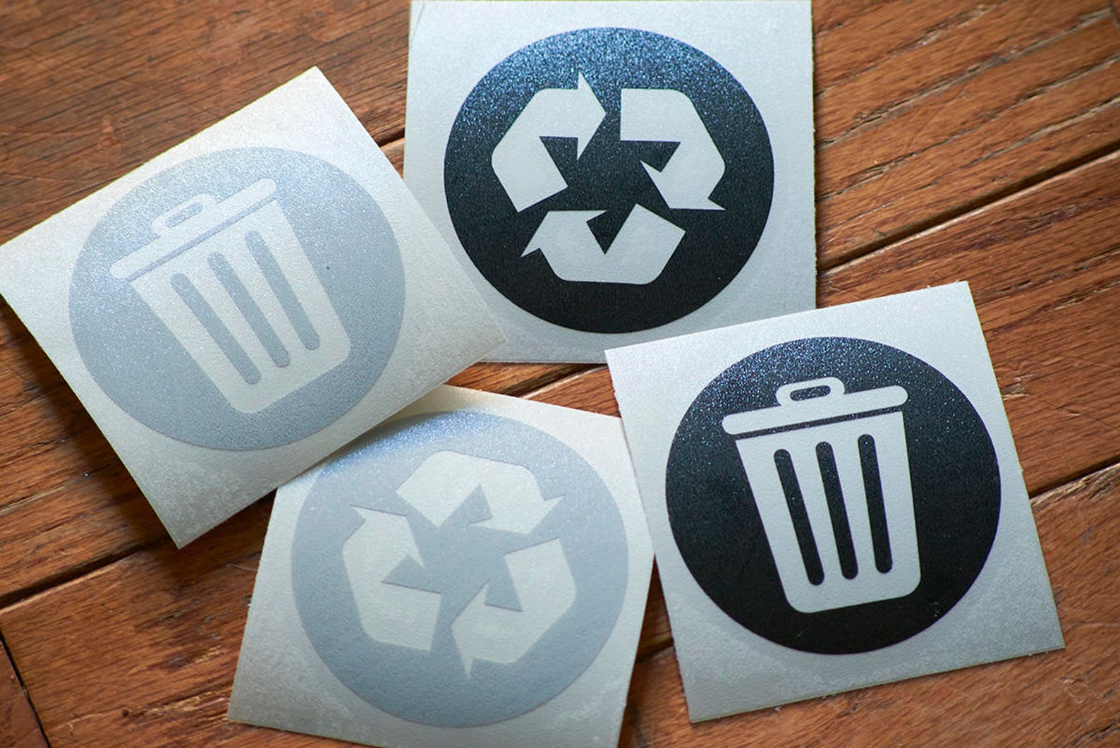 Trash and Recycle Decals | Etsy