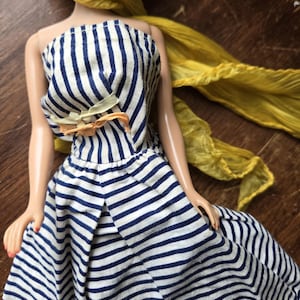 Antique Mattel Striped Barbie Dress, Vintage Strapless Summer Doll ...