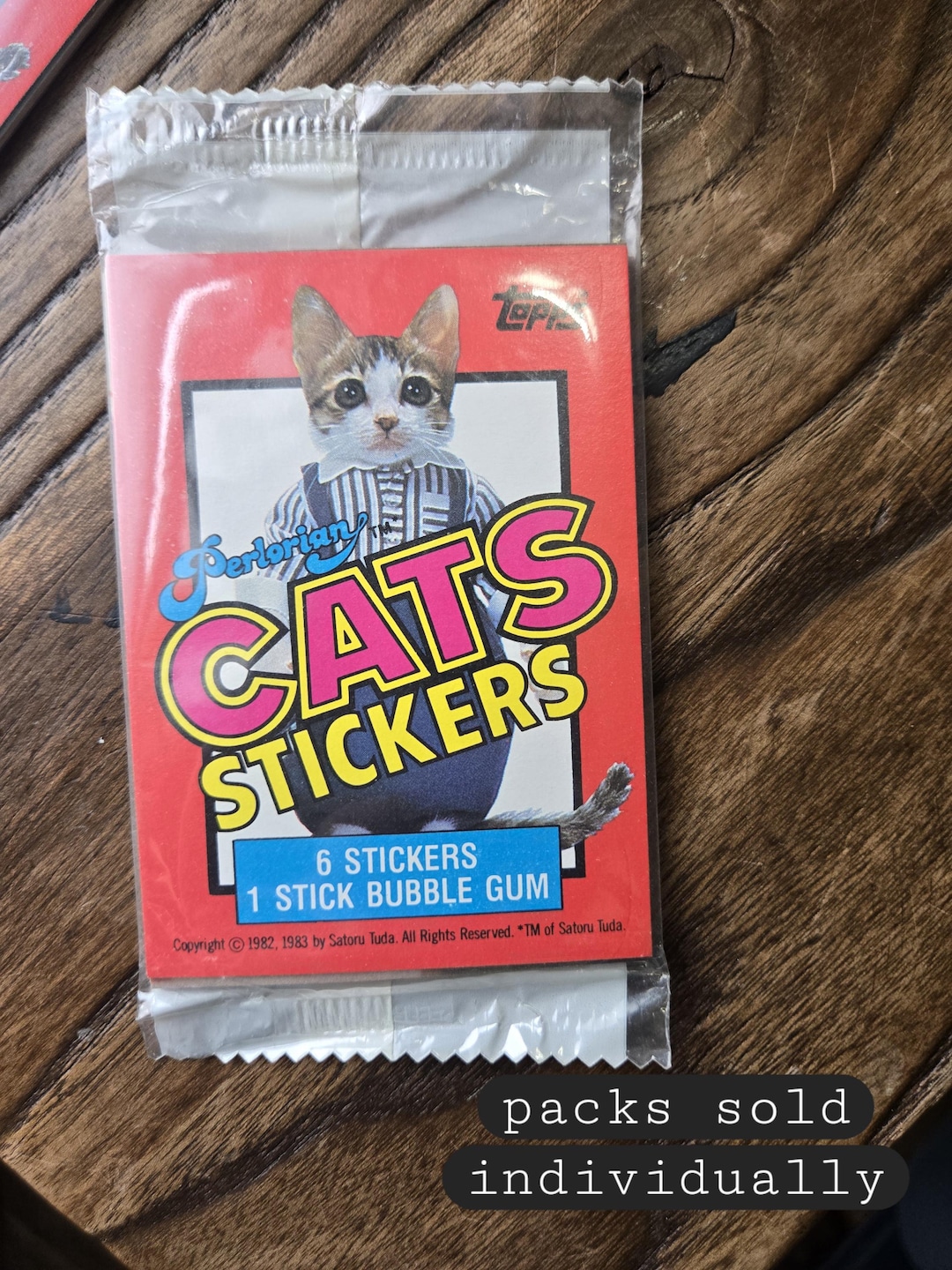 Vintage 1980s Perlorian Cat Stickers Topps Trading Cards 1 Pack ...