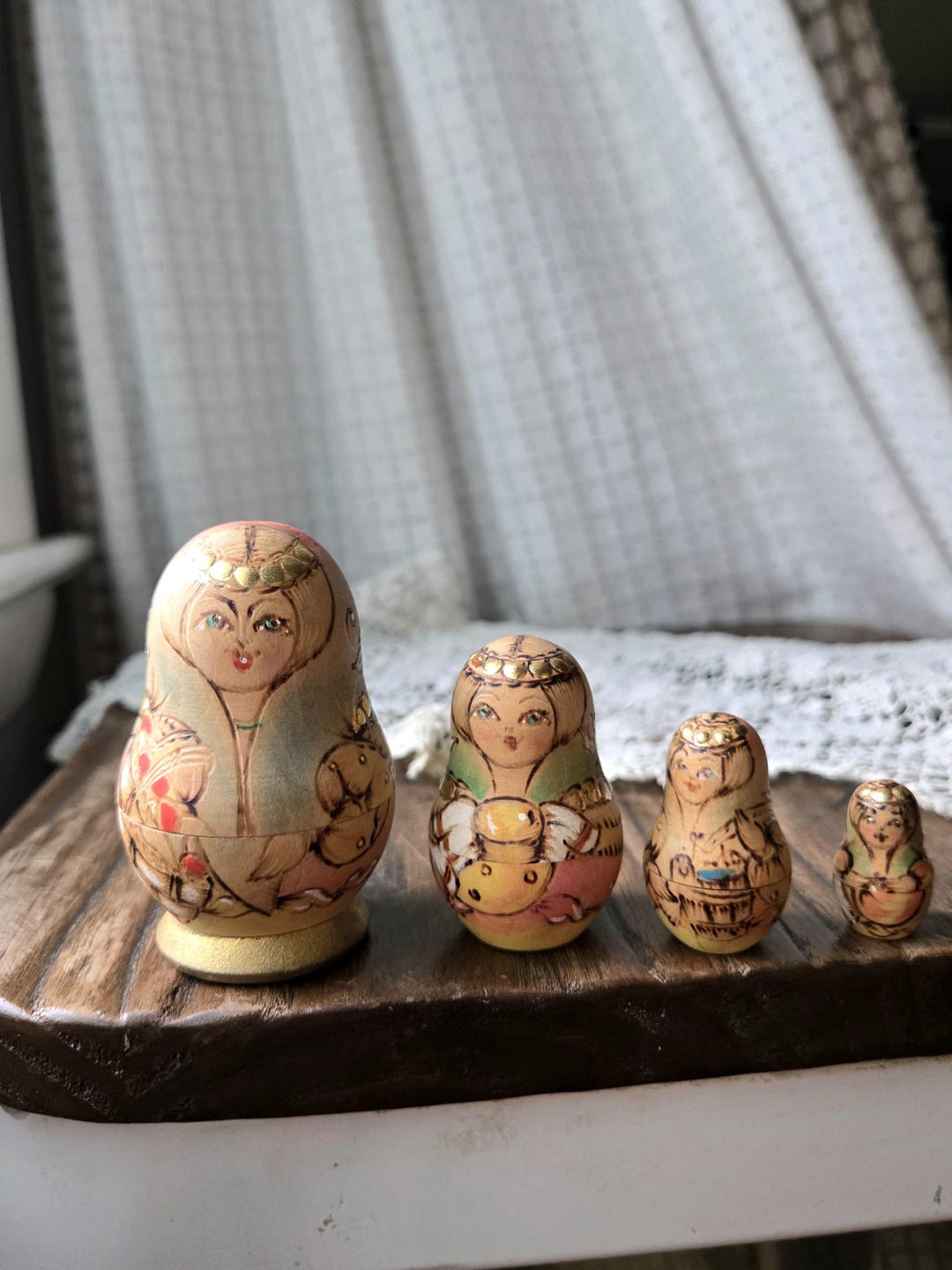 Vintage Russian Matryoshka Nesting Dolls – Hand-painted Wooden Babushka ...