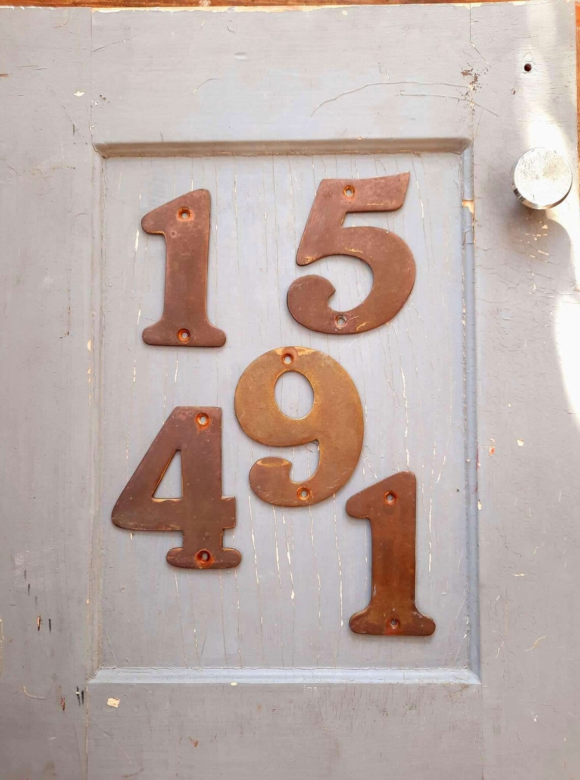 40's Antique 4 Brass Metal Numbers for House Address - Etsy