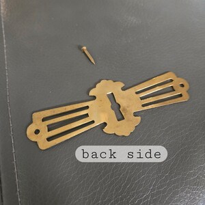 Vintage Key Plate Shiny Gold Brass Backplate for Skeleton Key Desk ...