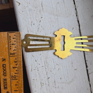 Vintage Key Plate Shiny Gold Brass Backplate for Skeleton Key Desk ...