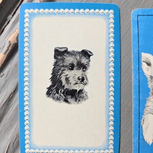 2 Vintage Illustrated Puppy Dog Trading Cards, Samoyed White, Scrapbook ...