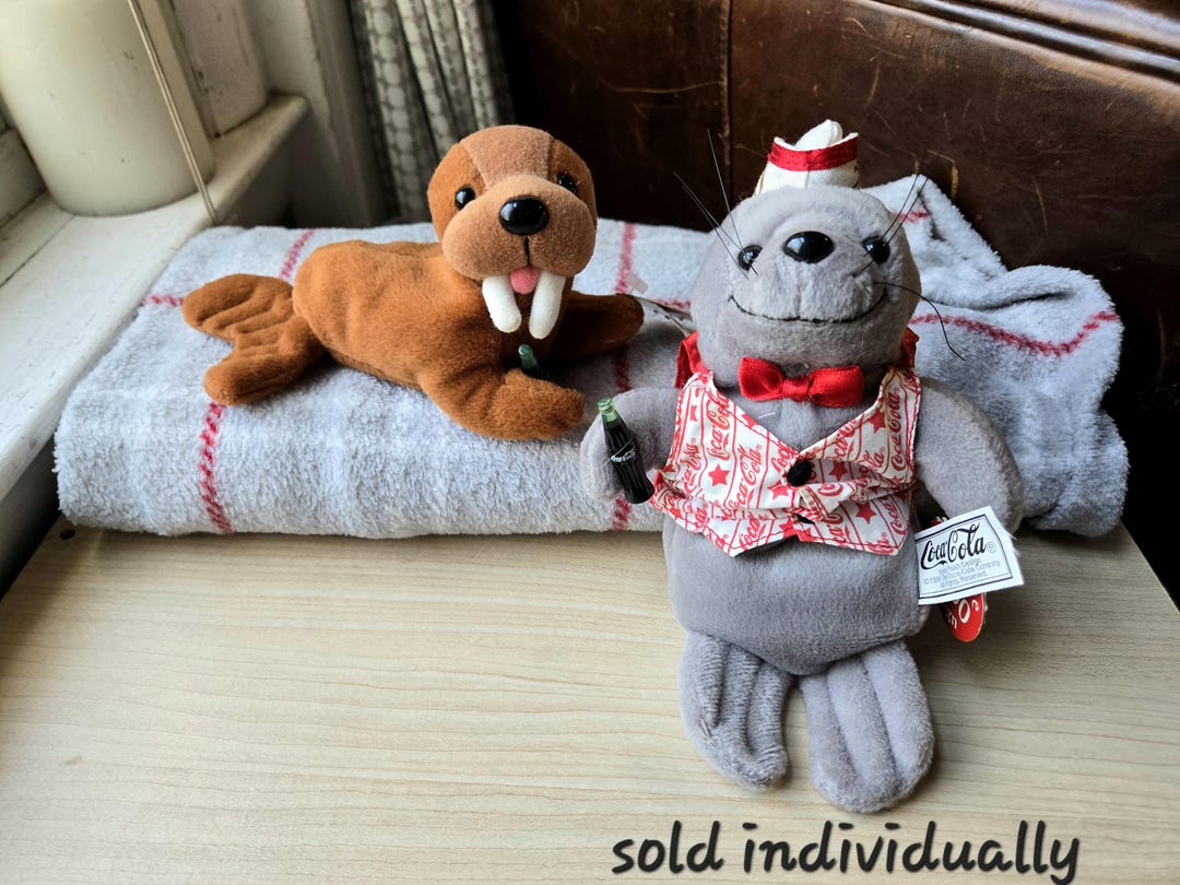 Vintage Coca Cola Plush Stuffed Seal 2000, Walrus Holiday Collector ...