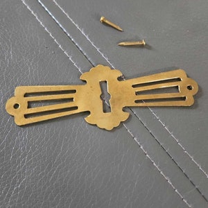 Vintage Key Plate Shiny Gold Brass Backplate for Skeleton Key Desk ...