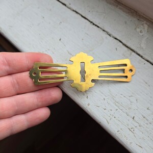 Vintage Key Plate Shiny Gold Brass Backplate for Skeleton Key Desk ...