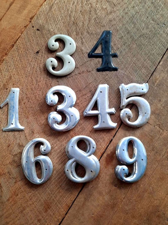 Vintage Metal Numbers