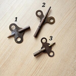 Antique Clock Key to Wind Up, Double Open Barrel Winding, Tarnished ...