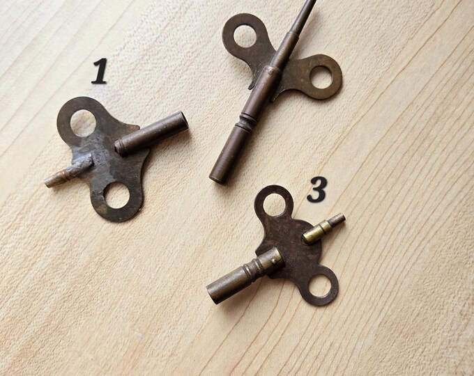 Antique Clock Key to Wind Up, Double Open Barrel Winding, Tarnished ...