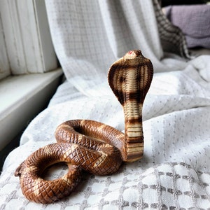 Vintage 1988 Castagna Cobra Snake Figurine Italy, Statue Figure, Signed ...