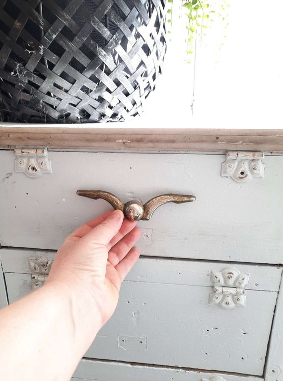 1 Mid-century Drawer Pull Old Vintage Cabinet Hardware Aged | Etsy