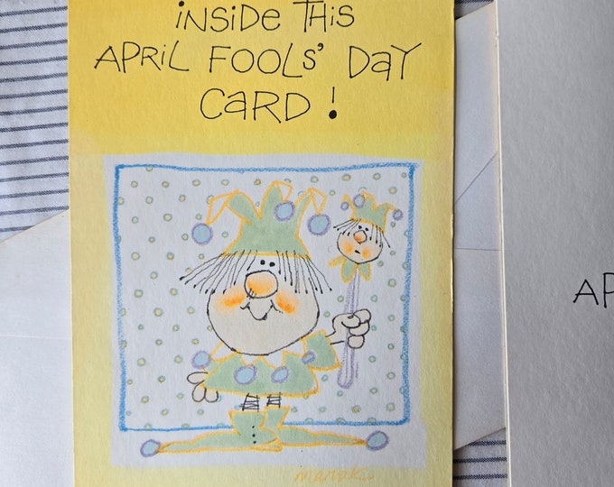 Vintage April Fools Day Card, Tall 9 Greeting, Funny Prank Card, Humor ...